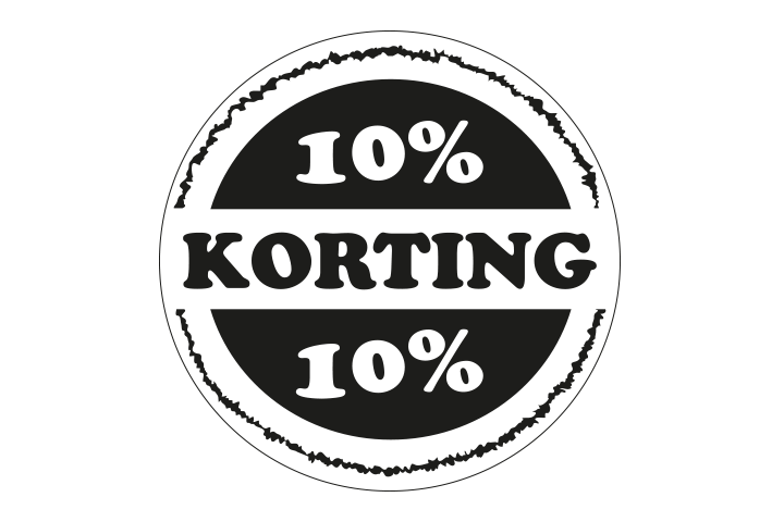 10% procent korting sticker