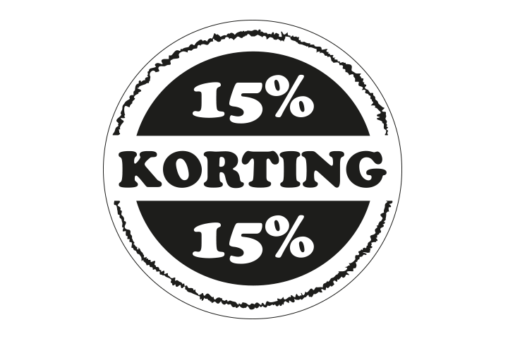 15% procent korting sticker